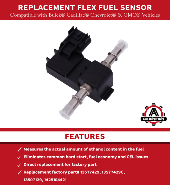 Replacement Flex Fuel Sensor, Compatible with Buick, Chevy, Cadillac ...